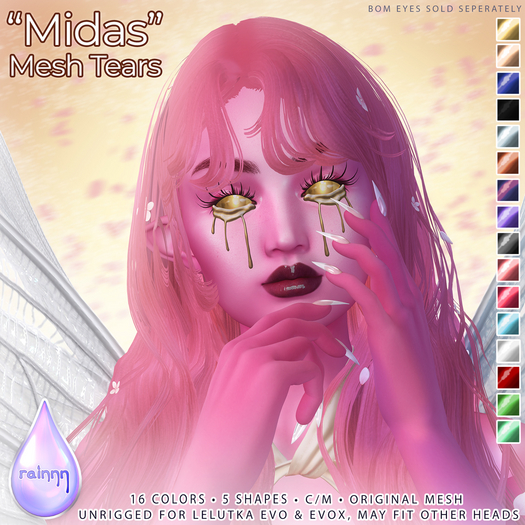 Second Life Marketplace - rainnn - Midas Mesh Tears [FATPACK]
